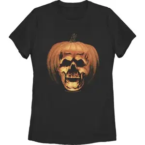 HALLOWEEN Ii Skeleton Carved Pumpkin Graphic T-shirt