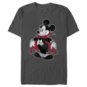 MICKEY & FRIENDS Halloween Retro Vampire Graphic T-shirt - Charcoal