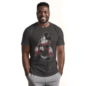 MICKEY & FRIENDS Halloween Retro Vampire Short Sleeve Graphic T-shirt - Charcoal