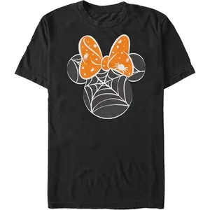 MICKEY & FRIENDS Minnie Web Silhouette T-shirt - Black