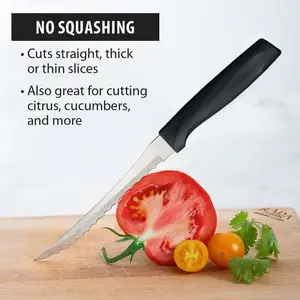 RADA Cutlery 5-inch Tomato Slicer Serrated Stainless Blade Anthem Wave Handle