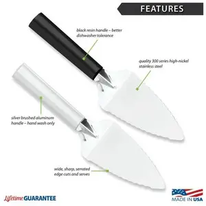 RADA Cutlery Serrated Pie Server Stainless Steel Face
