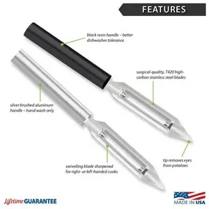 RADA Cutlery 1.75-inch Swivel Vegetable Peeler - Black