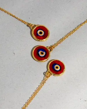 OTTOMAN HANDS Azra Evil Eye Pendant Necklace - Gold
