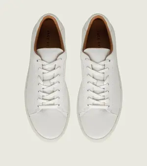 Jack Erwin Wesley Suede Leather Low-top Sneakers - White Leather