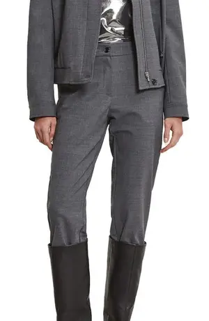 OTTOD'AME Ankle Length Wool Blend Trousers