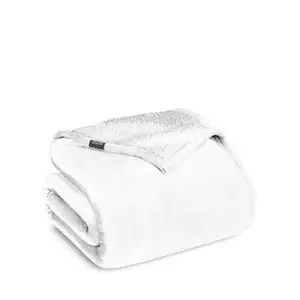 BARE HOME Reversible Plush Fleece Blanket White