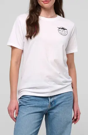 MAUI & SONS Shark Logo Graphic T-shirt - White