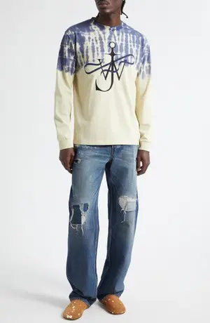 JW Anderson Tie Die Ribbon Anchor Logo T-shirt