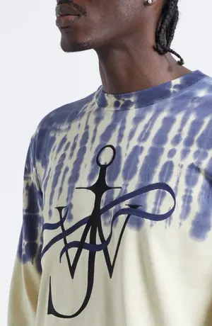 JW Anderson Tie Die Ribbon Anchor Logo T-shirt
