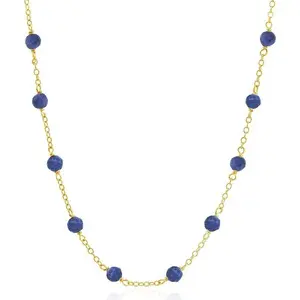 THE LOVERY FINE JEWELRY Sapphire Bead Chain Necklace - Blue Sapphire