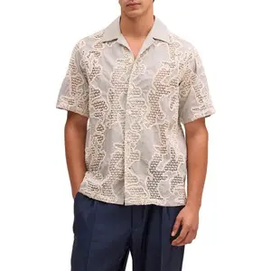 Nn07 Julio Embroidered Inset Organic Cotton Button-up Shirt - Deep Truffle