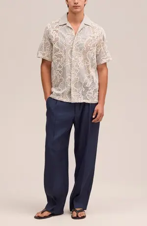Nn07 Julio Embroidered Inset Organic Cotton Button-up Shirt - Deep Truffle