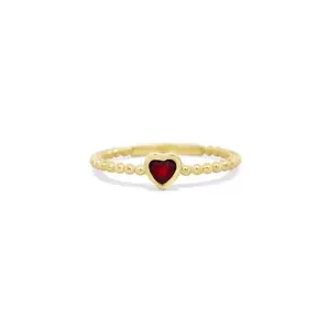 THE LOVERY FINE JEWELRY Bezel Heart Gemstone Ring - Ruby