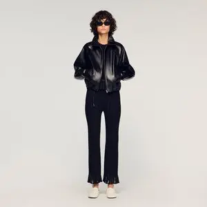 Sandro Ruffled Knit Trousers