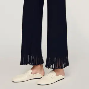 Sandro Ruffled Knit Trousers