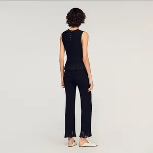 Sandro Ruffled Knit Trousers