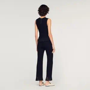 Sandro Ruffled Ottoman Knit Top