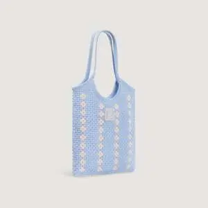 Sandro Crochet Mesh Bag - Sky Blue