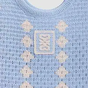Sandro Crochet Mesh Bag - Sky Blue