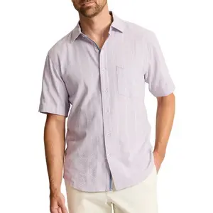 Tommy Bahama Nova Wave Short Sleeve Seersucker Button-up Shirt - Violet Tulip