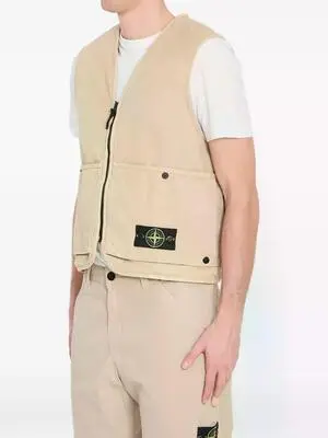 Stone Island Buttoned Oversized Vest - Neutrals