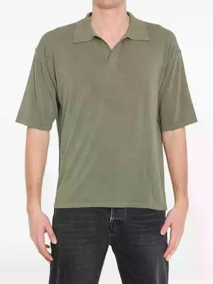 ROBERTO COLLINA Ribbed V-neck T-shirt - Green