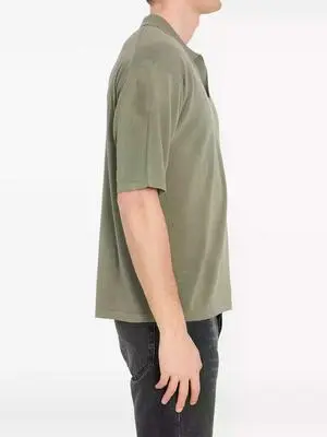ROBERTO COLLINA Ribbed V-neck T-shirt - Green