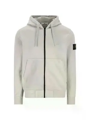 Stone Island Zip Logo Hoodie