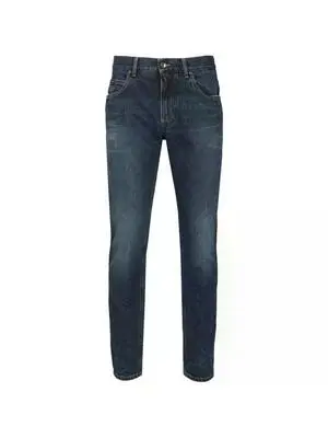 Dolce & Gabbana Metal Logo Regular Fit Denim Trousers