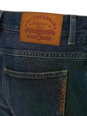 Dolce & Gabbana Metal Logo Regular Fit Denim Trousers