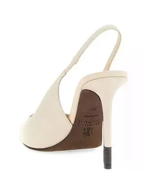 Brunello Cucinelli Pointed Monile Leather Pumps
