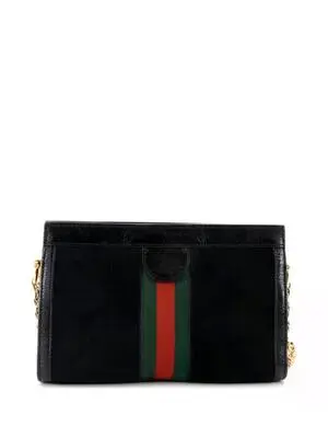 Gucci Ophidia Chain Suede Small Shoulder Bag - Black