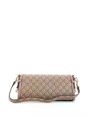 Gucci Luce Optical Gg Printed Leather Small Shoulder Bag - Brown