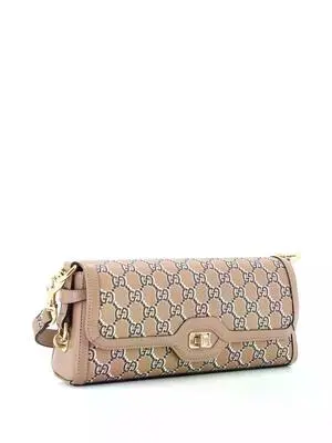 Gucci Luce Optical Gg Printed Leather Small Shoulder Bag - Brown