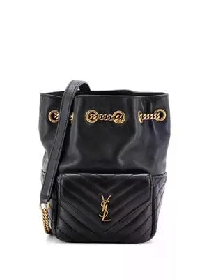 Saint Laurent Joe Matelasse Chevron Leather Mini Bucket Bag