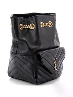 Saint Laurent Joe Matelasse Chevron Leather Mini Bucket Bag