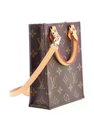 LOUIS VUITTON Petit Sac Plat Monogram Canvas Crossbody Bag