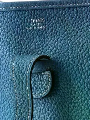 Hermès Evelyne Gen Iii Clemence Pm Crossbody Bag - Blue