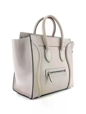 Celine Luggage Bag Smooth Leather Mini Tote Bag - Grey