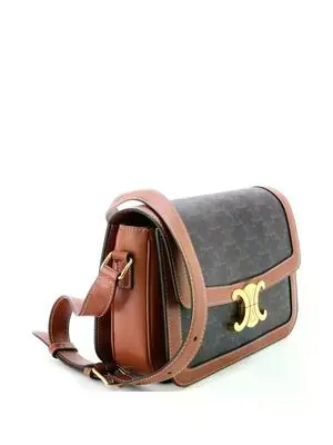 Celine Triomphe Coated Canvas Medium Shoulder Bag