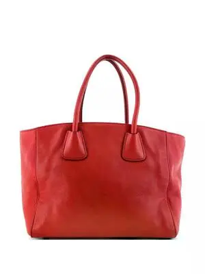 Prada Front Pocket Wing Convertible Vitello Daino Tote Bag - Red