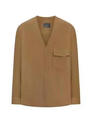 Giorgio Armani Chest-pocket V-neck Shirt - Neutrals