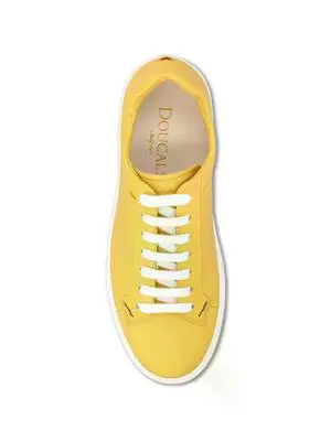 DOUCAL'S Round-toe Leather Sneakers - Yellow