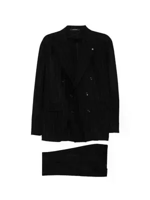Tagliatore Pinstripe Double-breasted Suit - Black