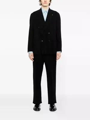 Tagliatore Pinstripe Double-breasted Suit - Black