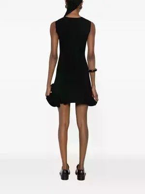 Sandro Ruffled Knit Mini Dress - Black