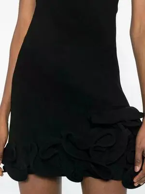 Sandro Ruffled Knit Mini Dress - Black