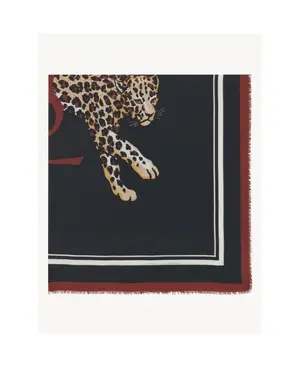 Saint Laurent Square Scarf In Modal And Cashmere