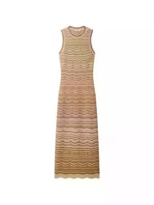 Sandro Sleeveless Ombré Knit Midi Dress - Neutrals